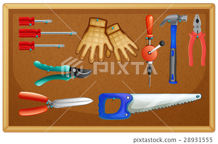Different types of tools on board - Stock Illustration [28931555] - PIXTA