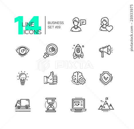 Business - modern single line icons set - Stock Illustration [28933975 ...
