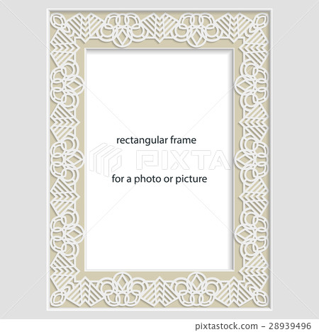 3D Vector bas-relief rectangular frame for photo - Stock Illustration ...