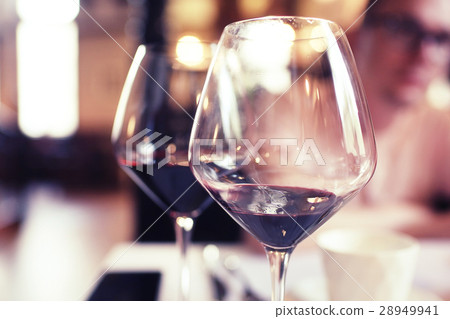 Serving a glass of red wine in a restaurant - Stock Photo [28949941 ...