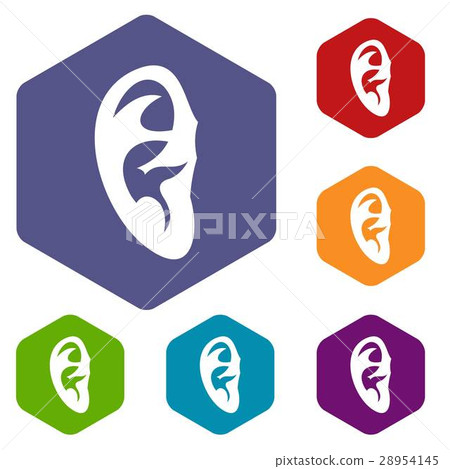Ear icons set - Stock Illustration [28954145] - PIXTA