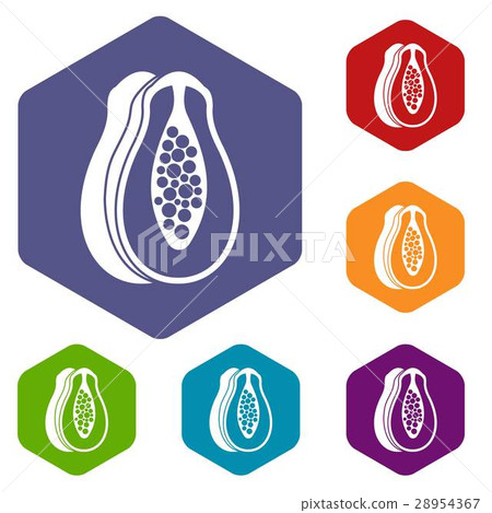 Papaya icons set - Stock Illustration [28954367] - PIXTA