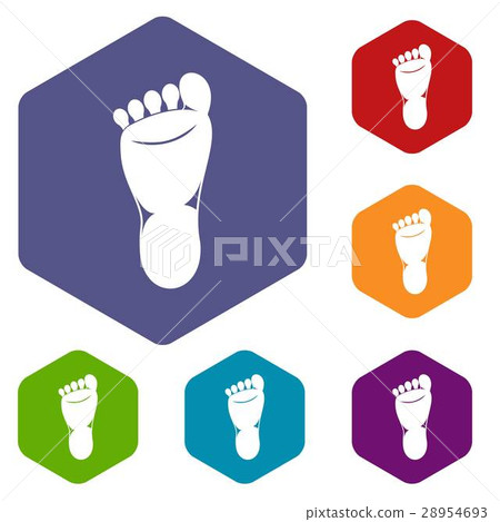 Foot left leg icons set - Stock Illustration [28954693] - PIXTA
