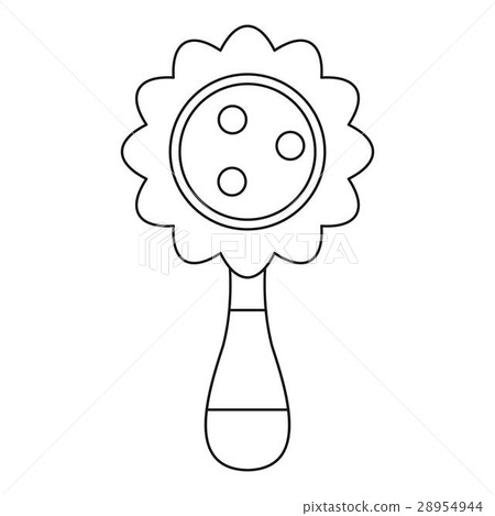 Baby rattle icon, outline style - Stock Illustration [28954944] - PIXTA