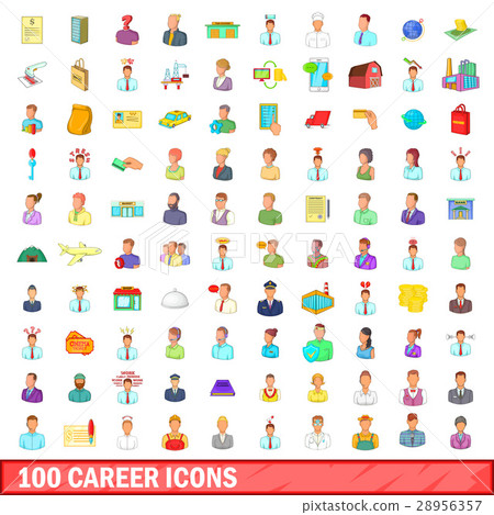 100 career icons set, cartoon style - Stock Illustration [28956357] - PIXTA