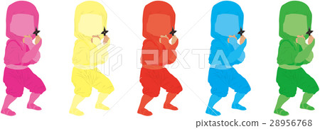Ninja _ color difference set - Stock Illustration [28956768] - PIXTA
