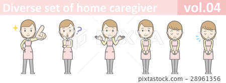 Illustration of a female home helper with an... - Stock Illustration ...