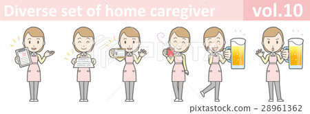 Illustration of a female home helper with an... - Stock Illustration ...