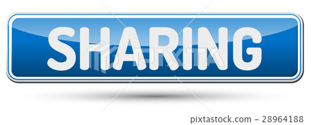 Sharing - Abstract beautiful button with text. - Stock Illustration ...