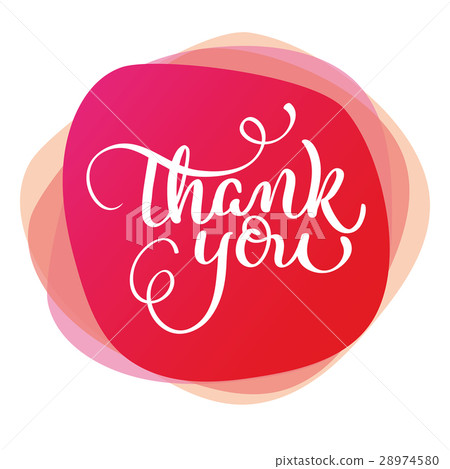 text thank you on red background. Calligraphy - Stock Illustration ...