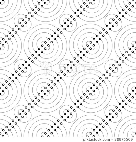 Seamless Circle and Line Pattern - Stock Illustration [28975509] - PIXTA