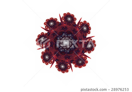 abstract aggressive fractal red black figure - Stock Illustration ...