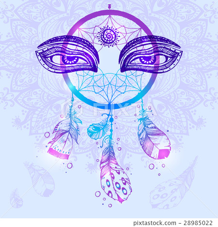 Hand drawn vector Native American Indian talisman - Stock Illustration ...