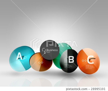 Colorful glossy circle infographics - Stock Illustration [28995101] - PIXTA