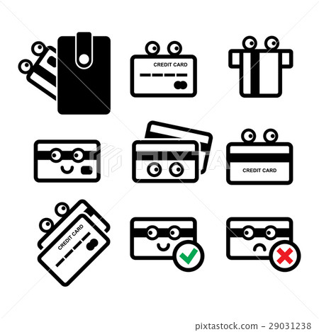 Cute Credit Card Vector Icon Set - Stock Illustration [29031238] - PIXTA