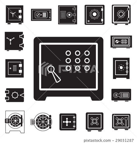 Safe Icon Isolated or Security and Protection Sign - Stock Illustration ...