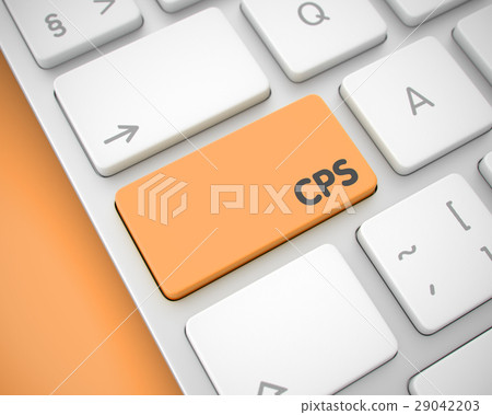 CPS - Inscription on the Orange Keyboard Button - Stock Illustration ...