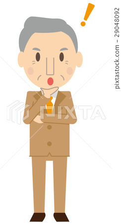 Cute senior beige suit Men's conscience - Stock Illustration [29048092 ...
