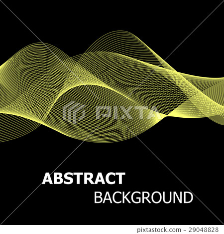 Abstract yellow line wave background - Stock Illustration [29048828 ...