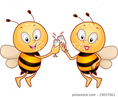 Mascot Bee Couple Toast - Stock Illustration [29057061] - PIXTA