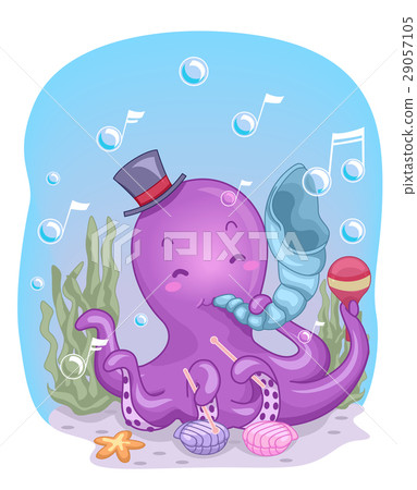 Octopus Conch Shell Music - Stock Illustration [29057105] - PIXTA