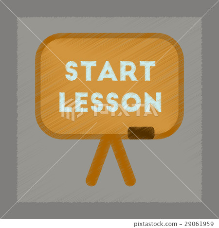 flat shading style icon board Start lesson - Stock Illustration ...