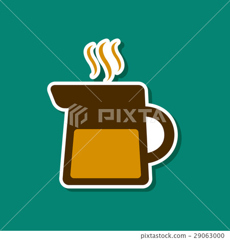 paper sticker on stylish background coffee maker - Stock Illustration ...