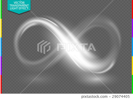 White sign neon light line infinity symbol glow - Stock Illustration ...