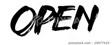 Calligraphy OPEN illustration - Stock Illustration [29077429] - PIXTA