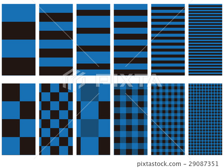 Pattern set of stripe and check basic pattern - Stock Illustration ...