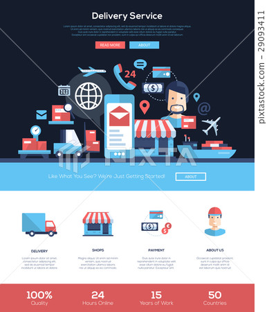 Delivery services website header banner with - Stock Illustration ...