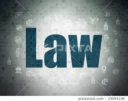 Law concept: Law on Digital Data Paper background - Stock Illustration ...