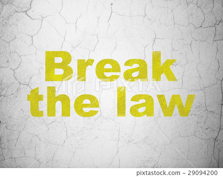 Law concept: Break The Law on wall background - Stock Illustration ...