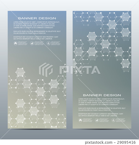 Set of modern vertical scientific banners - Stock Illustration ...