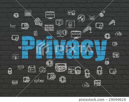 Security concept: Privacy on wall background - Stock Illustration ...