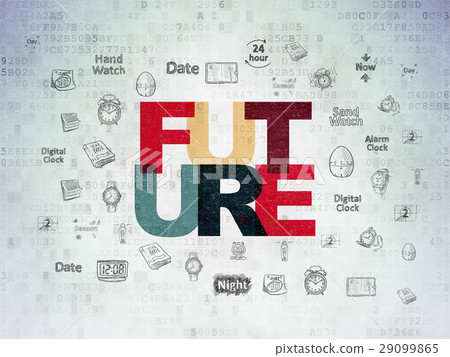 Time concept: Future on Digital Data Paper - Stock Illustration ...
