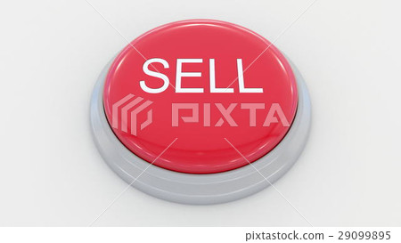 Big red button with sell inscription. Conceptual - Stock Illustration ...