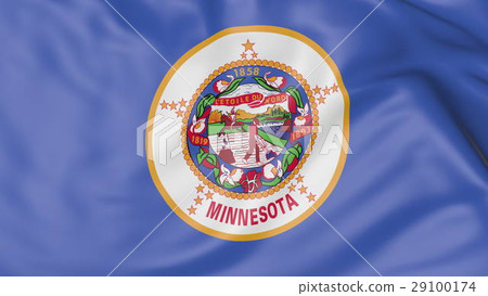 Waving flag of Minnesota state. 3D rendering - Stock Illustration ...