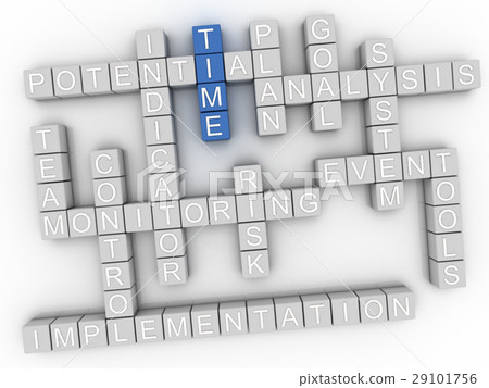 3d image Time word cloud concept - Stock Illustration [29101756] - PIXTA