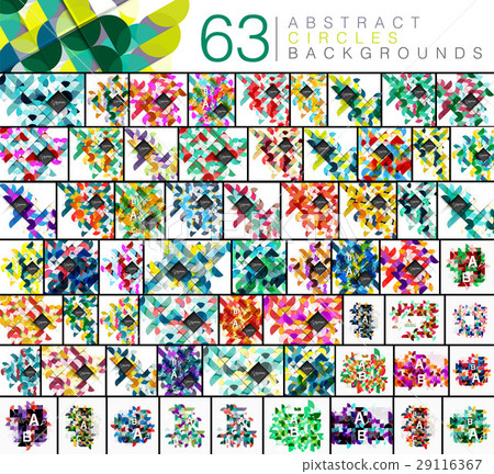 Mega collection of 63 circles abstract backgrounds - Stock Illustration ...
