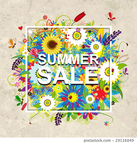 Summer sale design, frame on cardboard paper - Stock Illustration ...