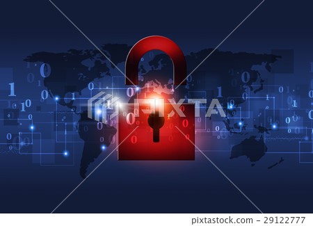 Red Lock Security Background - Stock Illustration [29122777] - PIXTA
