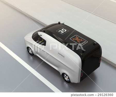 Delivery van back angle image. original design. - Stock Illustration ...
