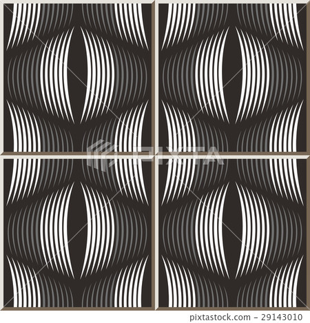 Ceramic tile pattern of black white curve line - Stock Illustration ...