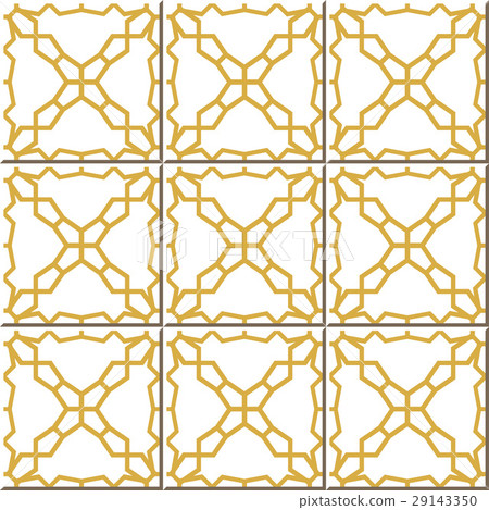 Ceramic tile pattern of golden geometry line - Stock Illustration ...