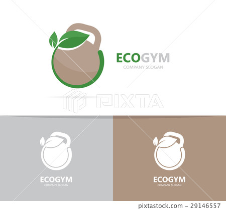 Vector of a weight and leaf logo combination - Stock Illustration ...