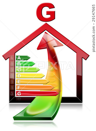 Energy Efficiency - House with Energy Waste - Stock Illustration ...