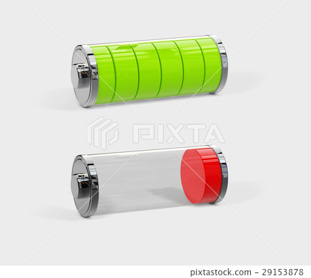 Battery charging. Battery full and empty energy - Stock Illustration ...