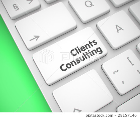 Clients Consulting - Message on White Keyboard Key - Stock Illustration ...