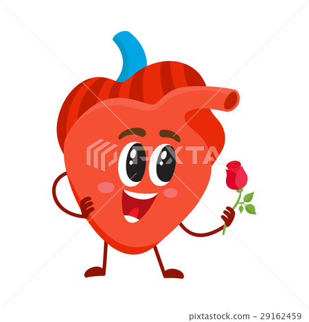 Cute and funny, smiling human heart character - Stock Illustration ...